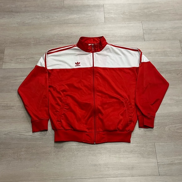 adidas | Jackets & Coats | Vintage Adidas Originals Red White Trefoil ...